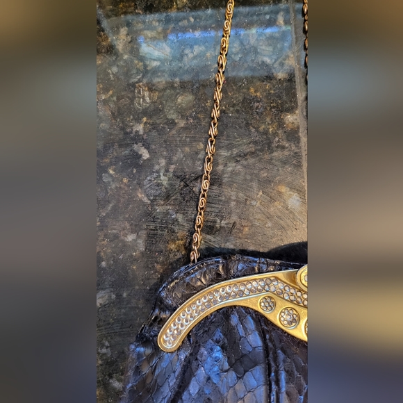 Bellini | Bags | Vintage Bellini Collection Black Snakeskin And ...